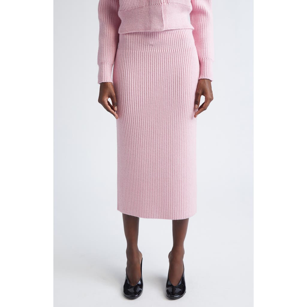 GIVENCHY Wool and Alpaca Blend Ribbed Midi Skirt